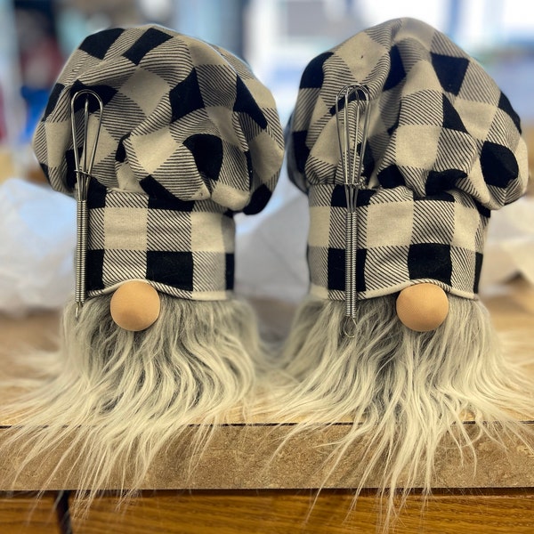 Black Buffalo Plaid Chef Gnome, Black Buffalo Plaid Wood Bead Garland ...