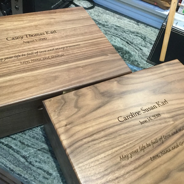 Extra Large Keepsake Box in Walnut Wood 10.5" X 13" Size, Perfect ...