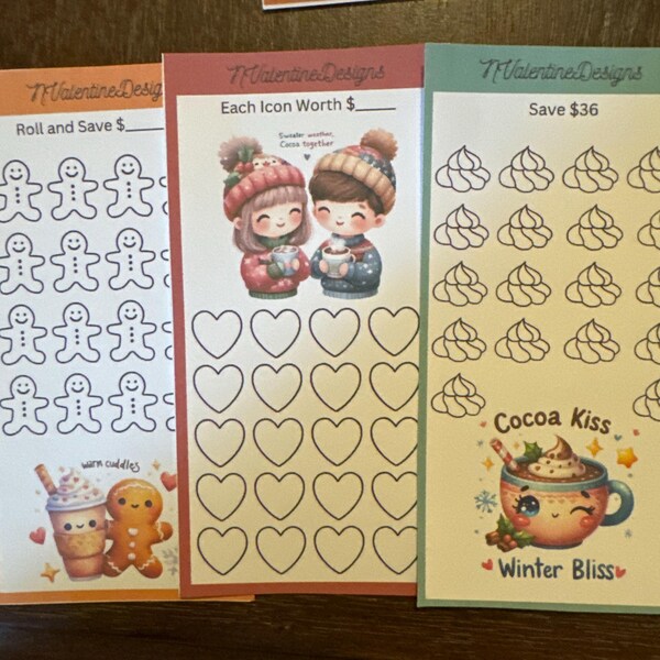 Hot Cocoa Winter Savings Challenge Minis - Etsy