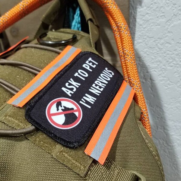 Nervous Dog Patch | Ask to Pet Patch | Dog Vest Patches | Custom Dog ...