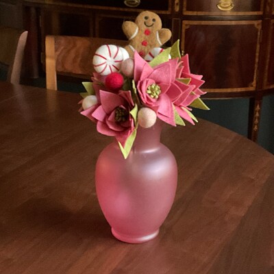 Felt Gingerbread Man Ornament, Peppermint Gingerbread Man, Christmas ...