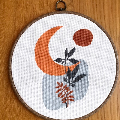 Abstract Cross Stitch Pattern, Modern Cross Stitch PDF, Mid-century ...