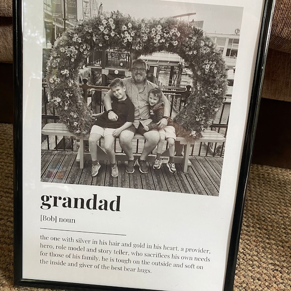 PERSONALISED GRANDAD DEFINITION Print | Wall Art Print | Grandad Gift ...