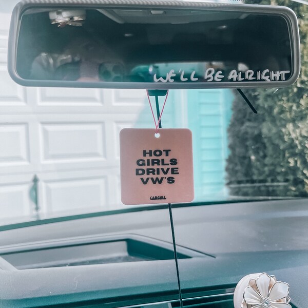 Pink "hot Girls Drive Vw's" Vanilla-scented Car Freshener | Pink ...
