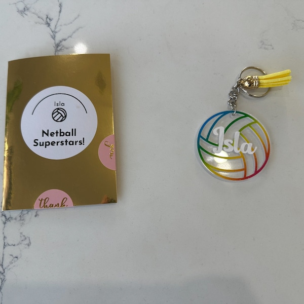 Personalised Netball Keyring / Personalised Netball Keychain / Sports ...