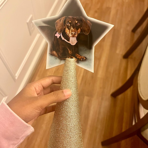 CUSTOM Tree Topper on Black Glitter Base - Etsy