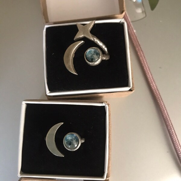 Stars and Moon Orbiting Galaxy Space Ring - Unique Statement Solar ...