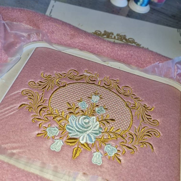 Frame With Rose Flower Embroidery Designs Machine Pattern - Instant ...
