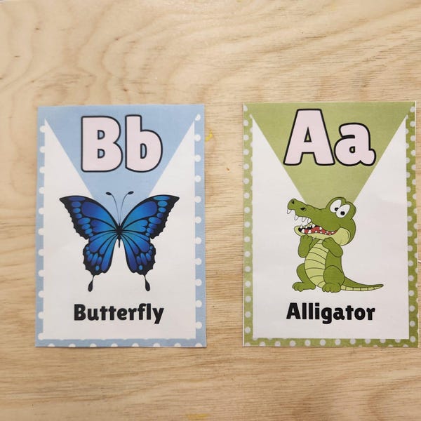 Printable Alphabet Flash Cards Colorful English Alphabet Cards for ...