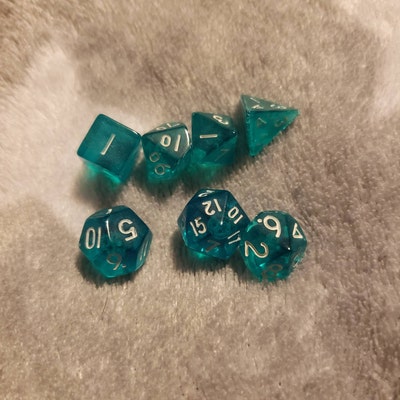 Clear Teal-white 10MM Mini Polyhedral 7-die Roleplaying Dice - Etsy