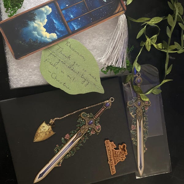 Dragon Sword Faux Leather Bookmark, Fantasy Bookmark, Elven-inspired ...