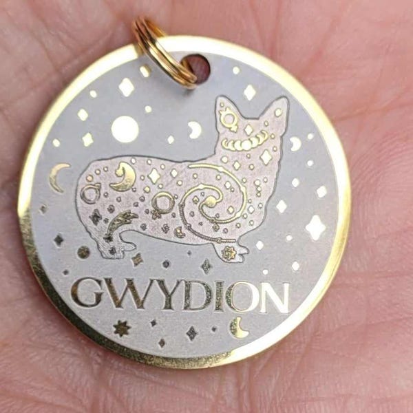 Personalized Dog Tag Engraved With Name and a Whippet Silhouette in a ...