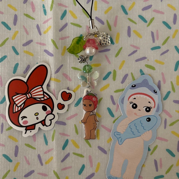 Cute Trinket Keychains / Bag Charms Kawaii Gacha Japanese Food Charm ...