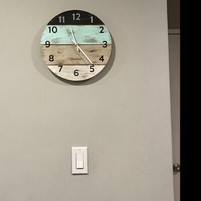 Coastal Wall Clock for Beach House or Farmhouse Decor, Custom Reclaimed ...