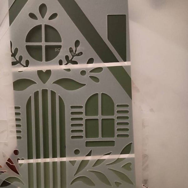 Cottage House Stencil, House Stencil, Gingerbread House Stencil ...