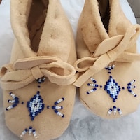 Handmade Traditional *ancient Burst* Beaded Moccasins - Buckskin - Etsy ...