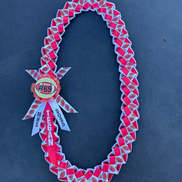 Football Ribbon Lei/senior Night/sport Night/graduation Leis/spirit ...