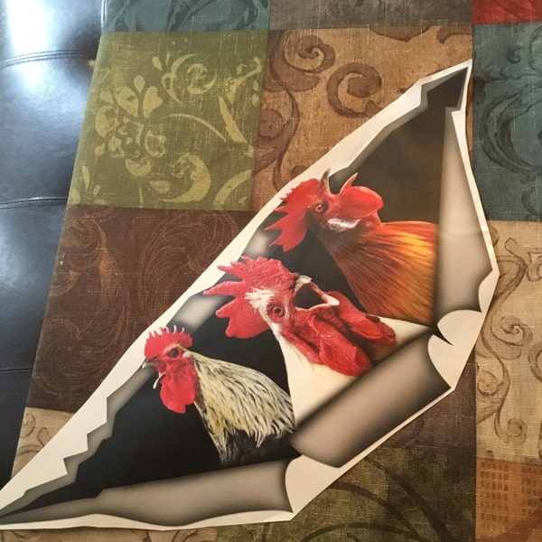 Funny Roosters Decal , Car Decal, Vinyl Decal, Bird Sticker, Funny ...