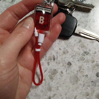 Blood Bank Key Chain,blood Bank Badge Reel, ABO Key Chain, Blood Type ...