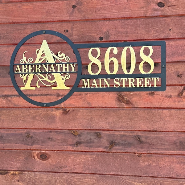 Split Letter Custom Address Sign - Custom Sign - Outdoor Metal Sign ...