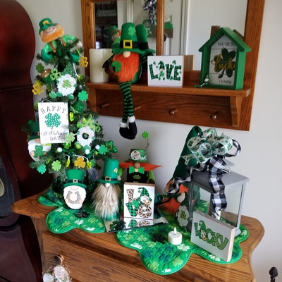 Lucky Gnome St. Patricks Day Wooden Block Sign Farmhouse St. - Etsy