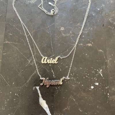 Layered Custom Name Necklace, Multiple Chain Name Necklace, Two Three ...