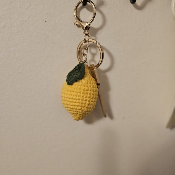 Handmade Crochet Mini Lemon Keychain / Mini Cute Lemon Bag Charm ...