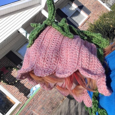 The Flower Hood Crochet Pattern Crochet Flower Bonnet Tutorial One Size ...