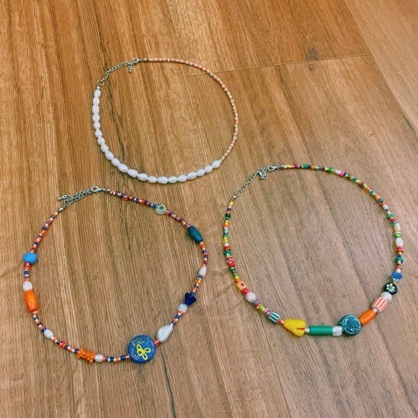 Hula Choker / Necklace Assorted Beads in Primary Colors - Etsy