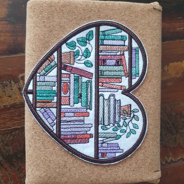 Books Iron on Patch, I Love Books Applique, Floral Book Badge, Back to ...