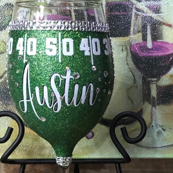 Football/field Wine Glass/ Add a Team or Personalize - Etsy