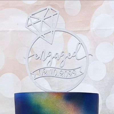 Engaged Cake Topper, Engagement Cake Topper, Engagement Party ...