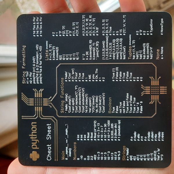 Python Cheat Sheet Coasters Made From a High Quality Circuit Board for ...