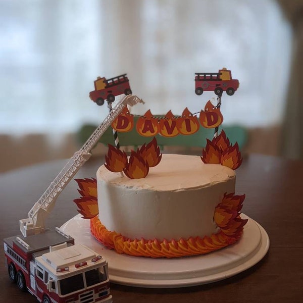 Flame Cupcake Toppers, Flame Toppers, Fire Toppers, Firefighter Toppers ...