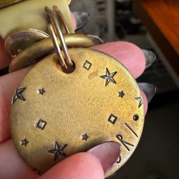 Moon Dog Tag, Dog Tag for Dogs, Pet ID Tag, Gold Dog Tag, Silver Dog ...