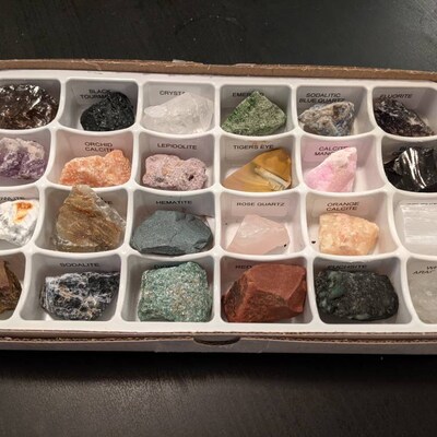 Crystal Collection Box Mineral Collection Box Natural Assorted Crystal ...