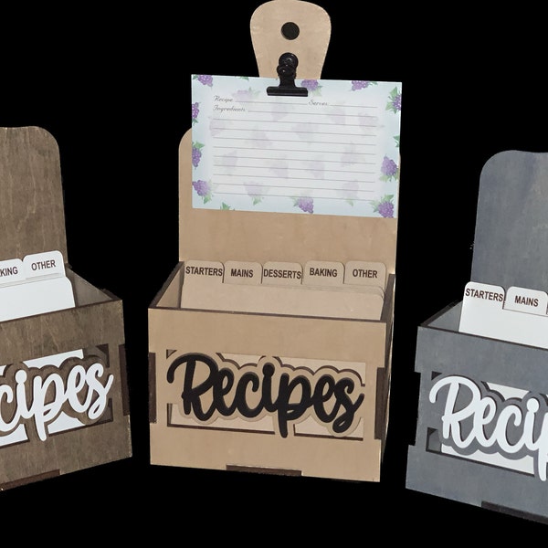 Recipe Crate Svg File, Cutting Board Recipe Box Svg, Glowforge Ready ...