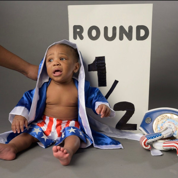 Knockout Combo: Personalized Baby Boxing Robe, Shorts, and Gloves Set ...