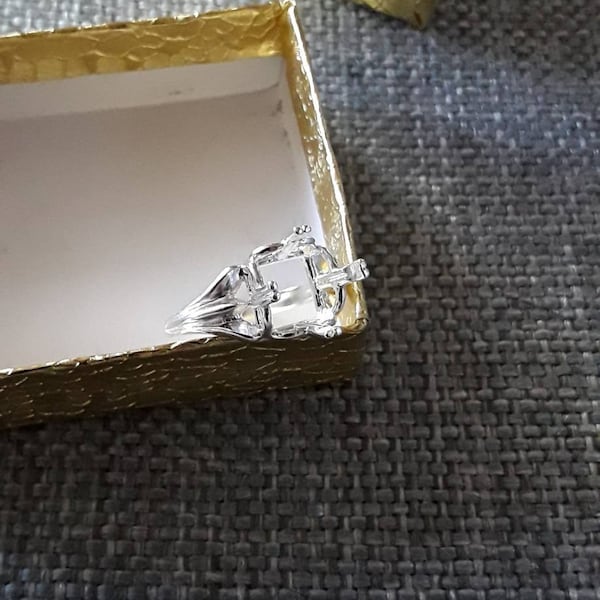 925 Sterling Silver Square Pendant Setting Pre-notched for Faceted ...