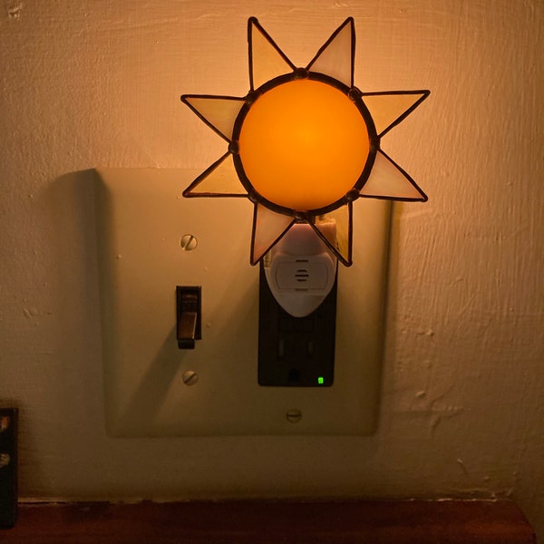 Sunshine Stain Glass Night Light With Switch Control and Bulb - Etsy