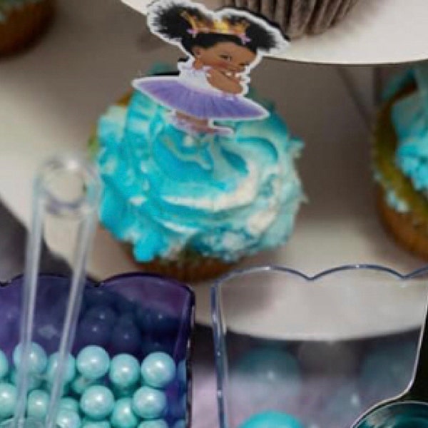 Vintage Purple Afro Baby Cupcake Toppers Princess Vintage Baby Crown - Etsy