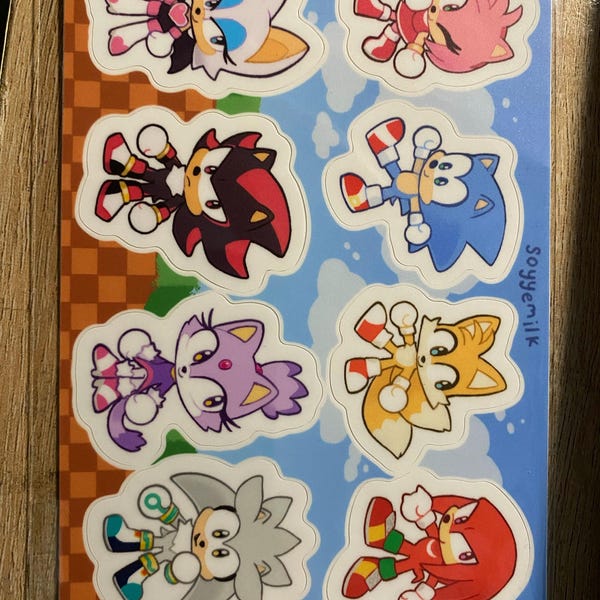 Sonic Characters Sticker Sheet - Etsy UK