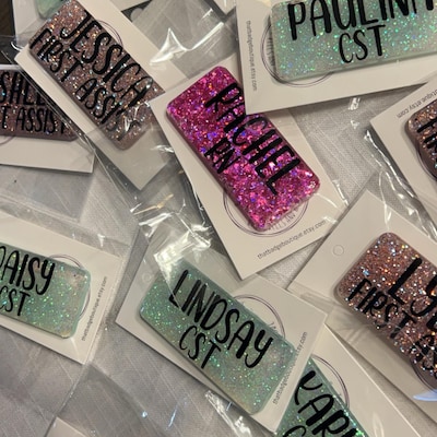 Glitter Name Tag Name Tag Personalized Name Tag Custom Name Tag - Etsy