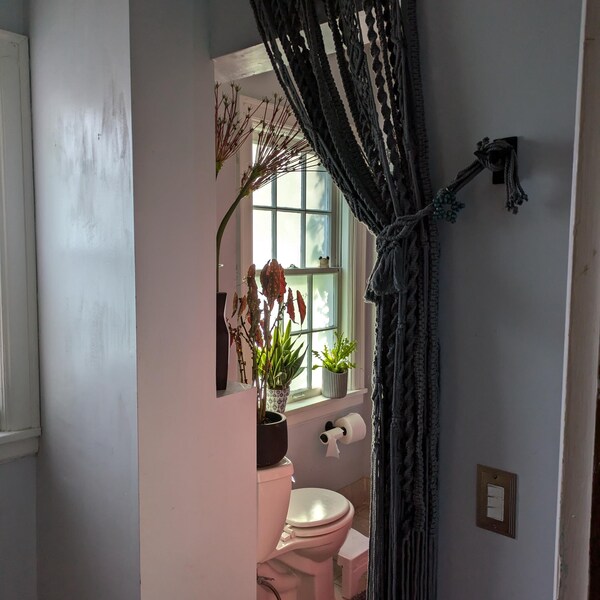 Macrame Curtain Macrame Black Curtain Customizable Macrame Living Room ...