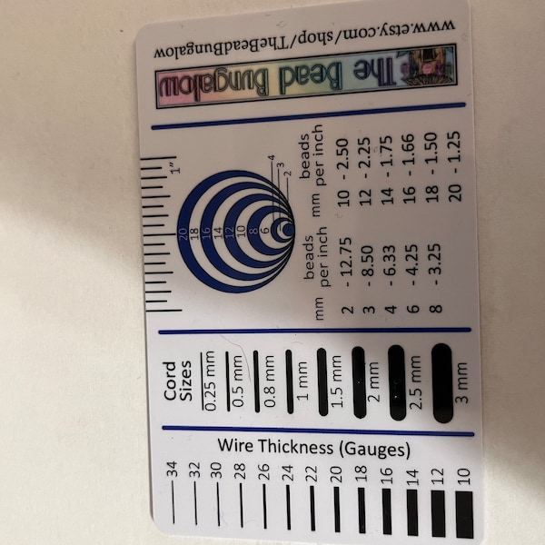 Jewelry Makers Tool ~ Measuring Guide (credit Card Size) for Measuring ...