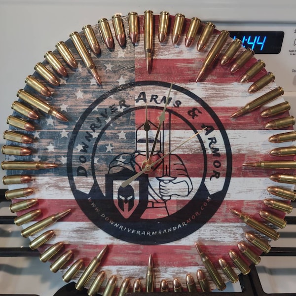 Original Patriotic Flag & Bullet Clock. the Ultimate Veteran Gift and ...