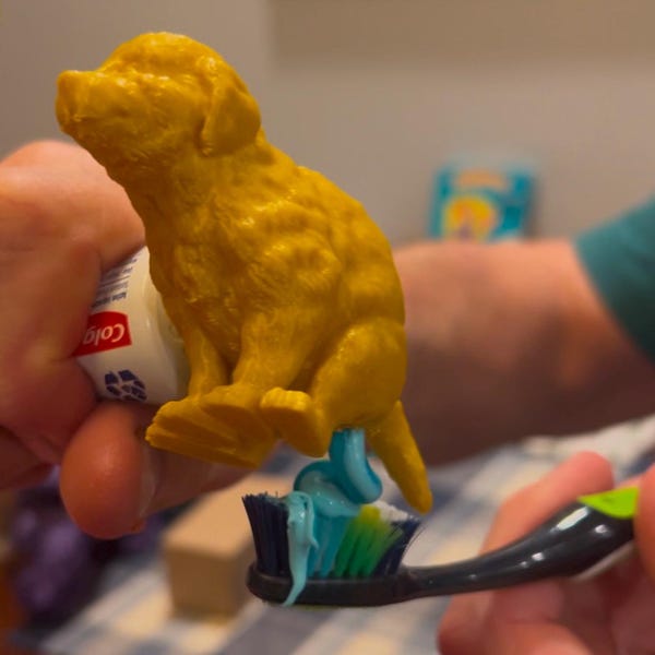 Golden Retriever Puppy Poop Toothpaste Topper – Gag Gift for Dog Lovers ...