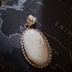 Large Green Amber Gemstone Silver Ring 925 Sterling Solid Boho Silver ...