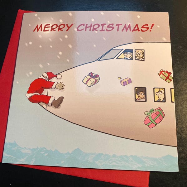 Funny Christmas Card Santa Plane Crash - Merry Christmas Card Funny ...