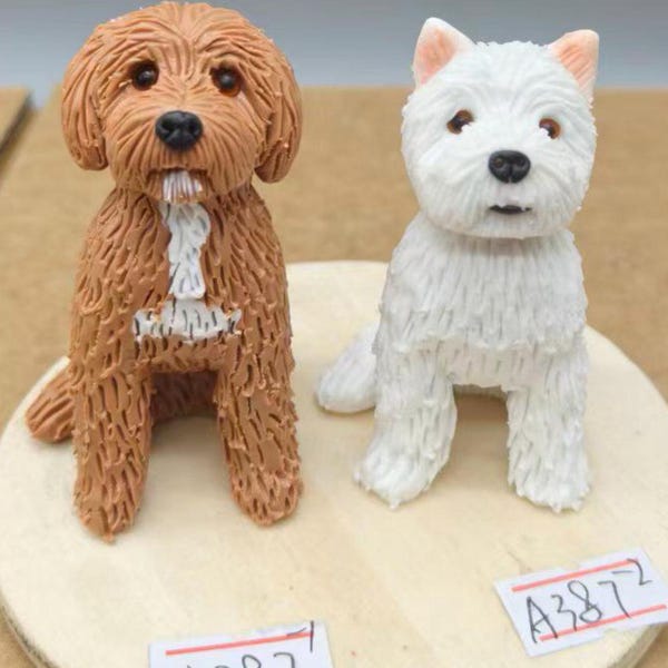 Custom Dog Wedding Cake Topper: Handmade Polymer Clay Pet Figurine ...